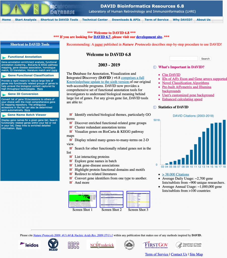 DAVID 生物資訊資料庫 – 生命科學圖書館推廣服務誌
