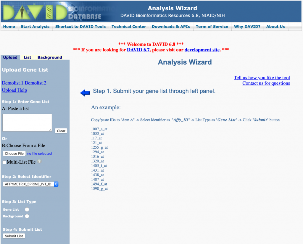 DAVID 生物資訊資料庫 – 生命科學圖書館推廣服務誌