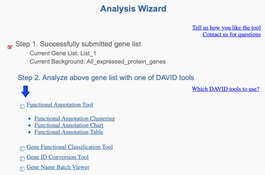 DAVID 生物資訊資料庫 – 生命科學圖書館推廣服務誌